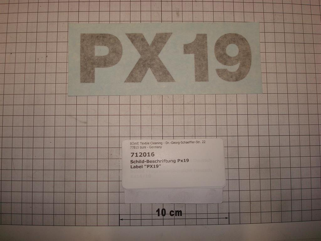 BÖWE Webshop - Schild,Beschriftung,"PX19",selbstklebend